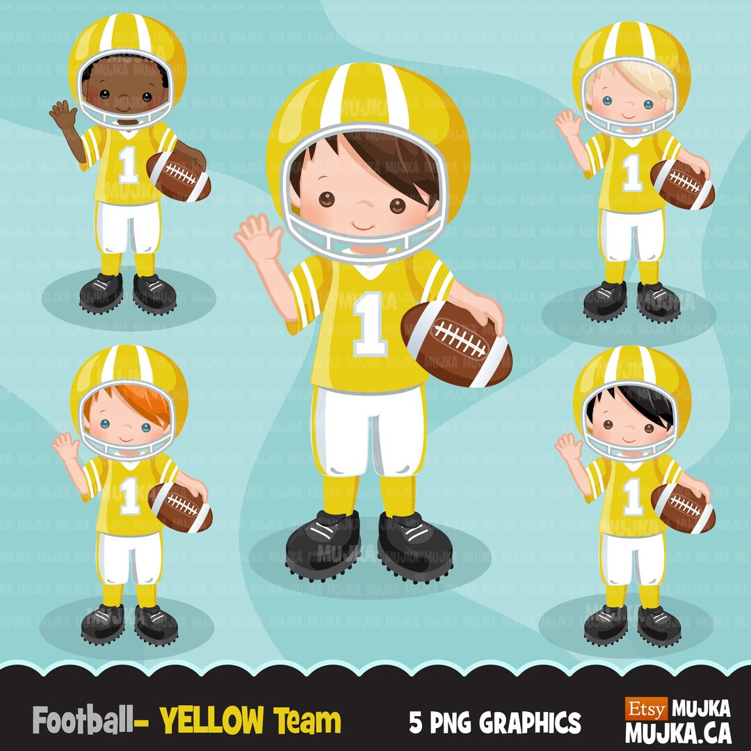Football Clipart. Sport Graphics, Boys American Player Characters ...