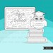 Back to School Digital Stamps. Cute Students, Bus, Board, School ...