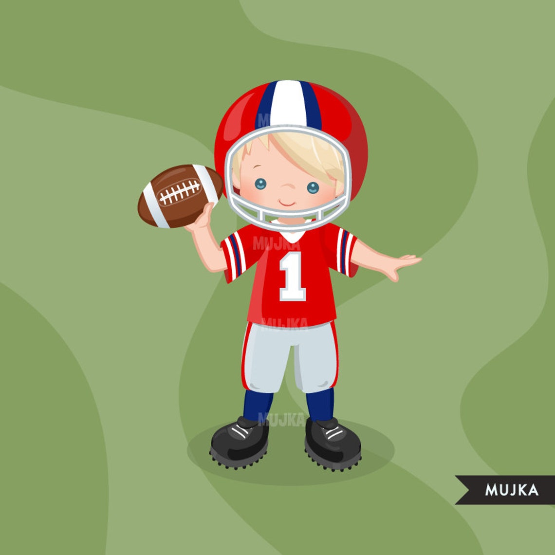 Football Clipart. Sport Graphics Boys American Player - Etsy