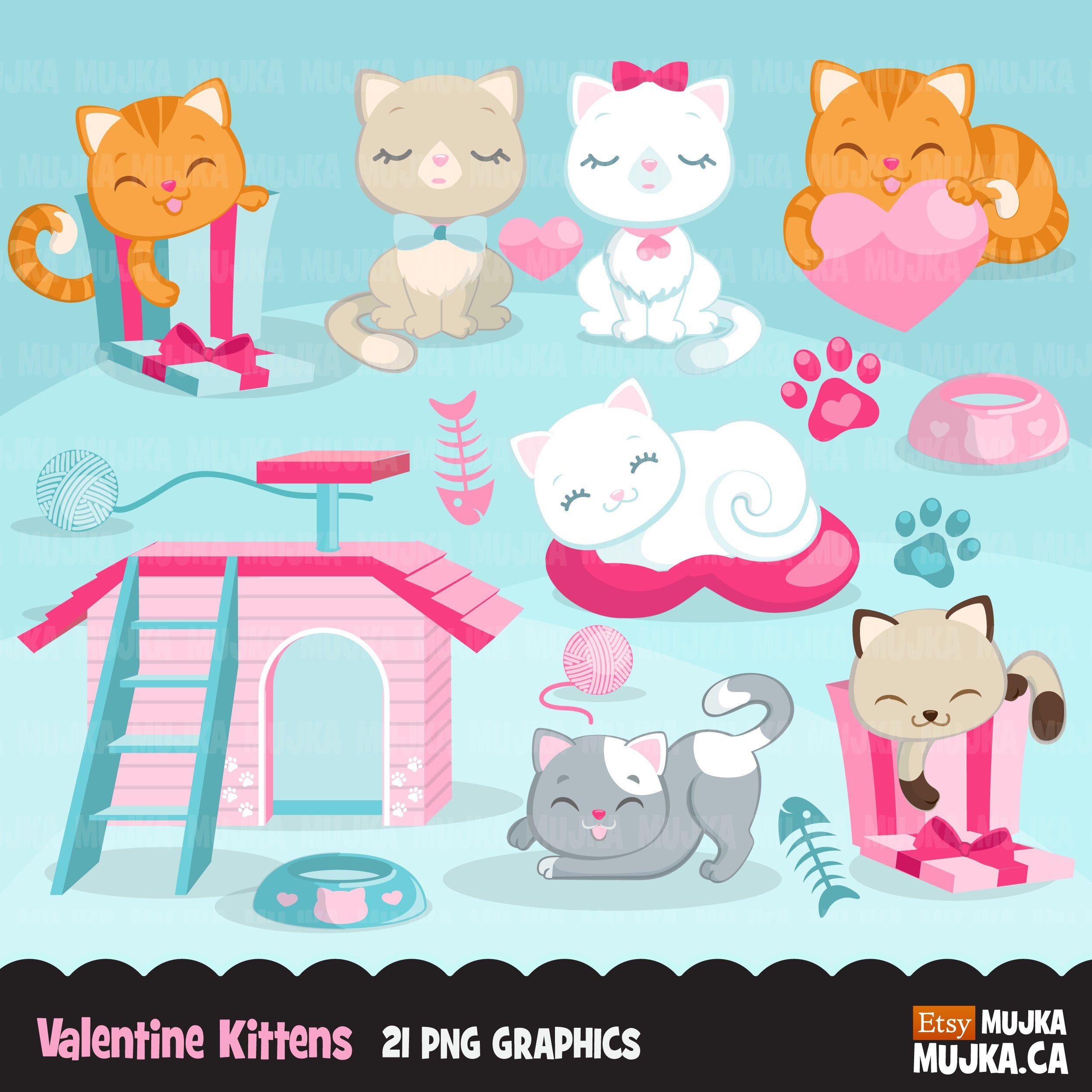 Kitten Valentine Clip Art