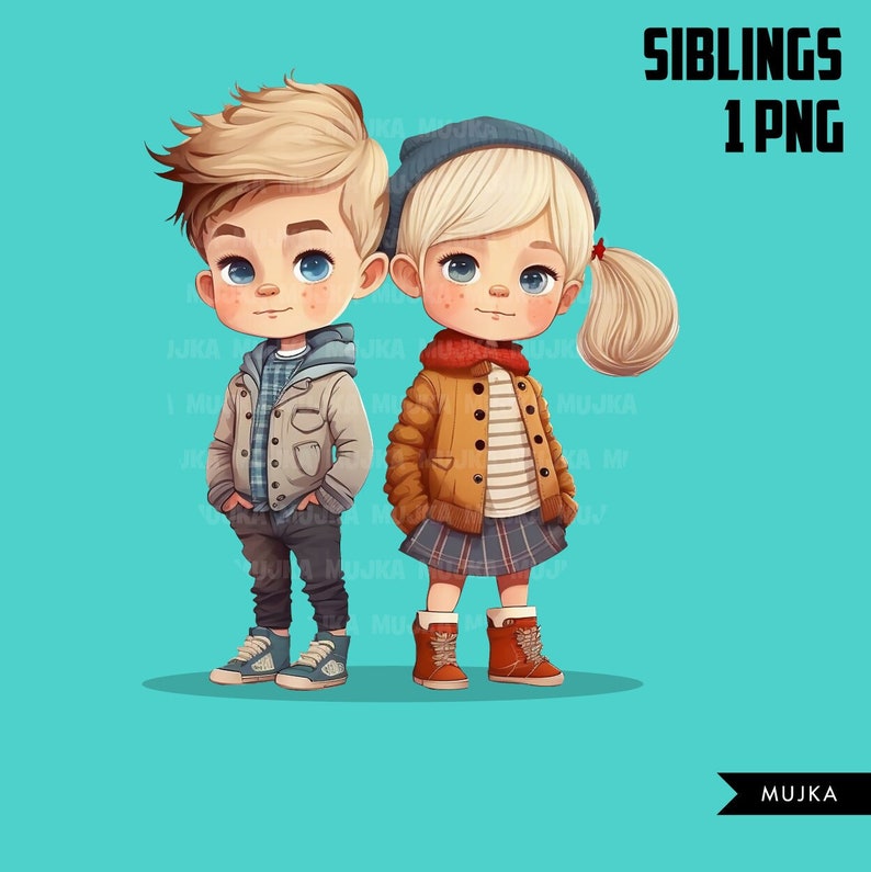 Siblings Art, Siblings Png, Friends Png, Family Png, Boy and Girl ...