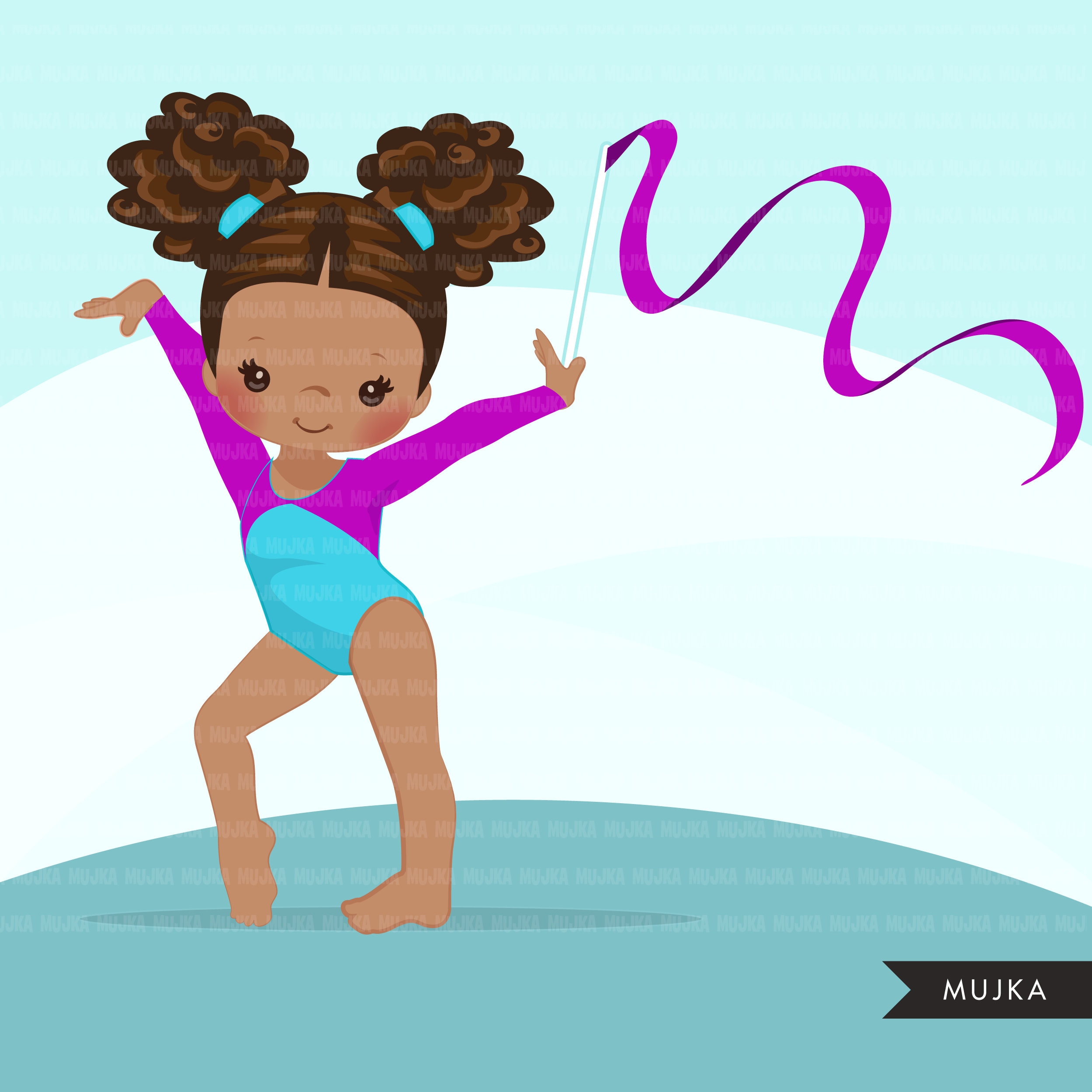 Sports Png Gymnastics Clipart Gymnast Black Girls Fitness | Etsy UK
