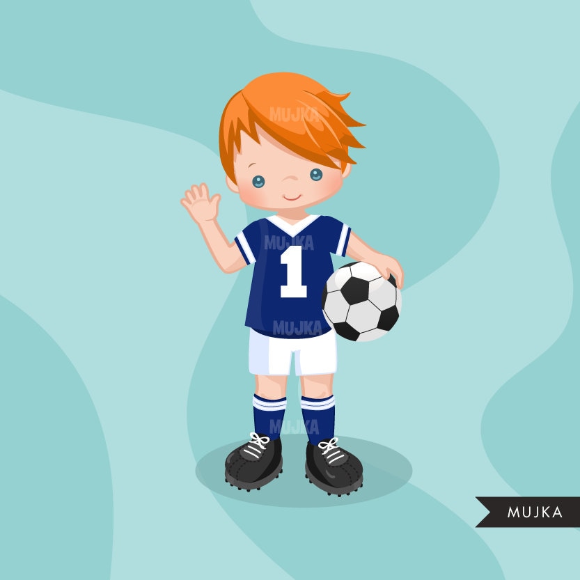 Soccer Clipart. Sport Graphics Boys Soccer Player Characters - Etsy