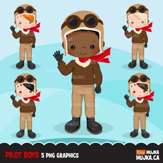 Pilot clipart, pilot boy characters, black, card making, , cookie ...