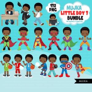 Black Boy Png Bundle, Black Boy Magic, Black Boy Art, Little Boy ...
