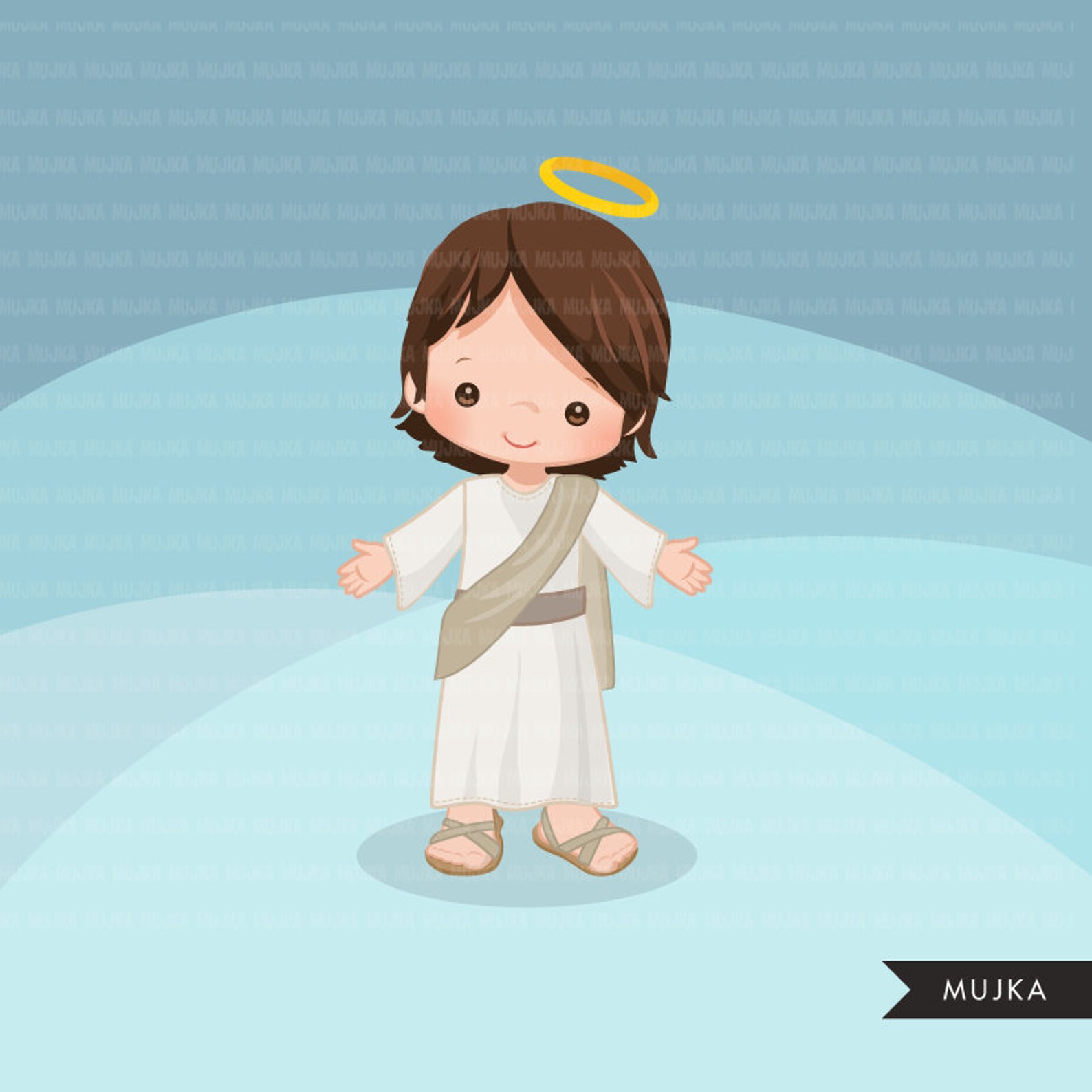 Jesus Christ Clipart. Cute Religious Illustration, Jesus Graphics ...