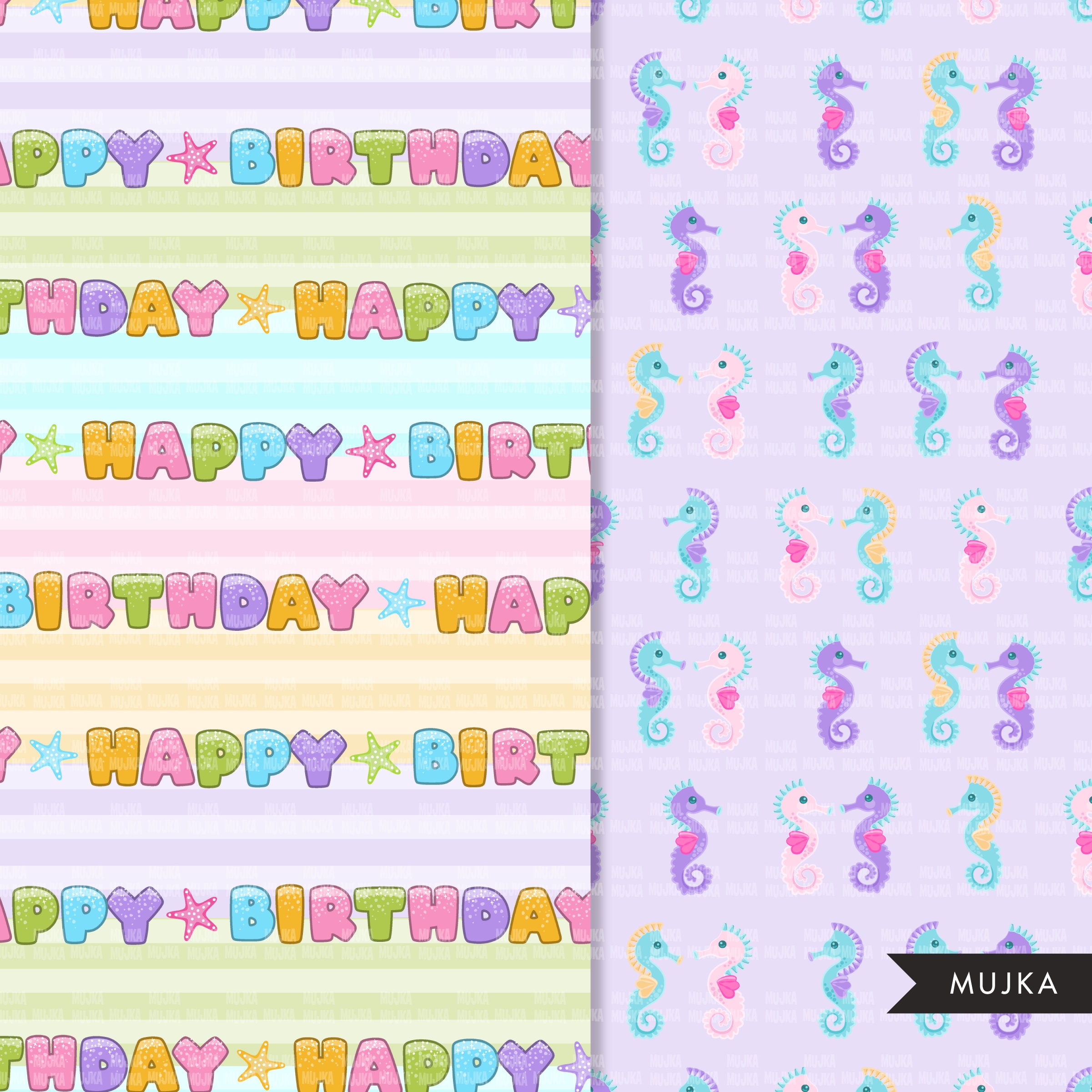 Mermaid Digital Papers Mermaid Pattern Digital Paper Pack - Etsy