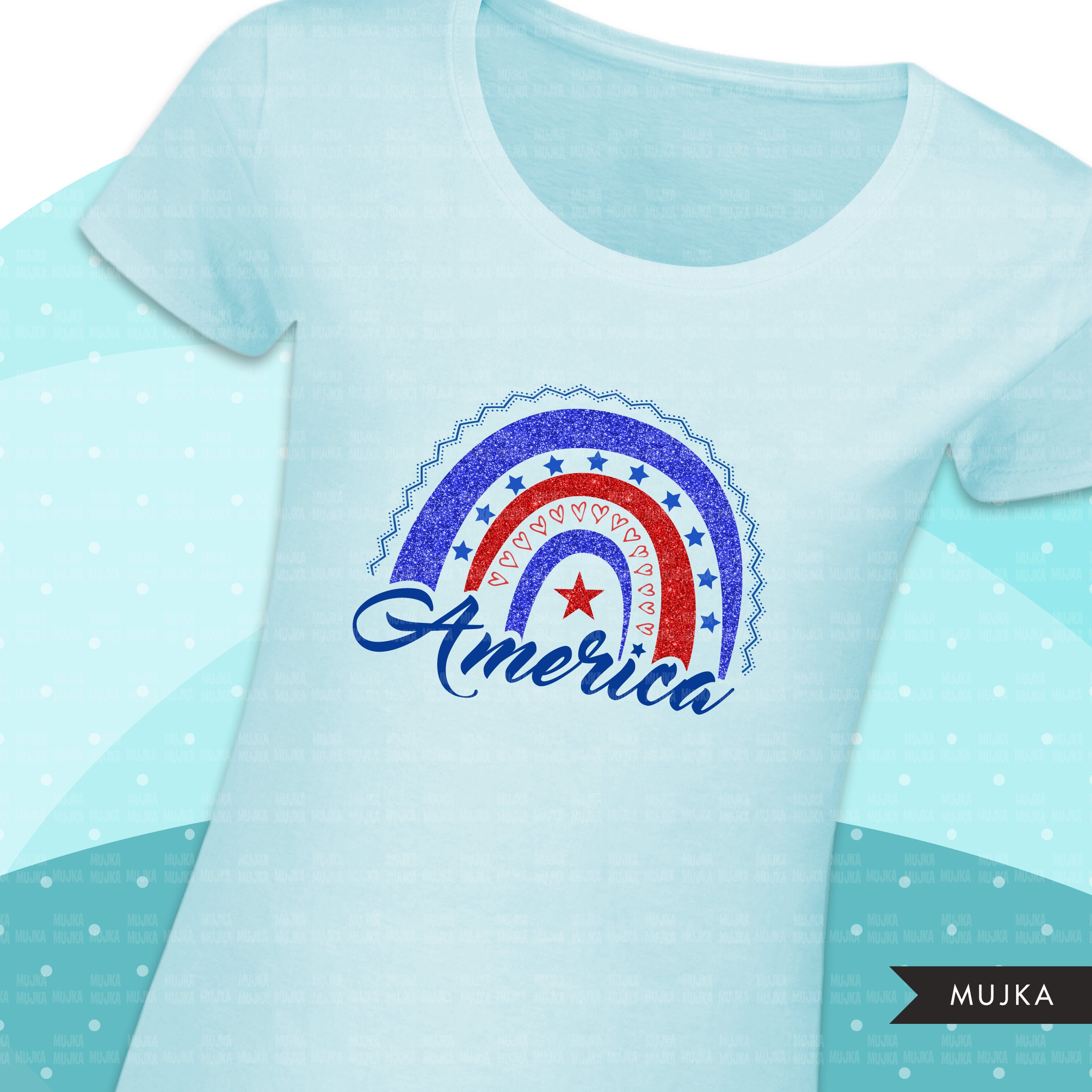 4th of July Rainbow Clipart Patriotic Sublimation Designs - Etsy