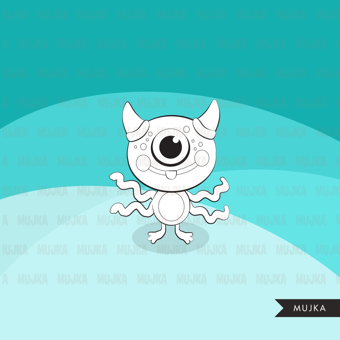 Monsters Digital Stamps. Cute Monster Graphics Fluffy - Etsy