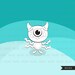 Monsters Digital Stamps. Cute Monster Graphics, Fluffy Character, Funny ...