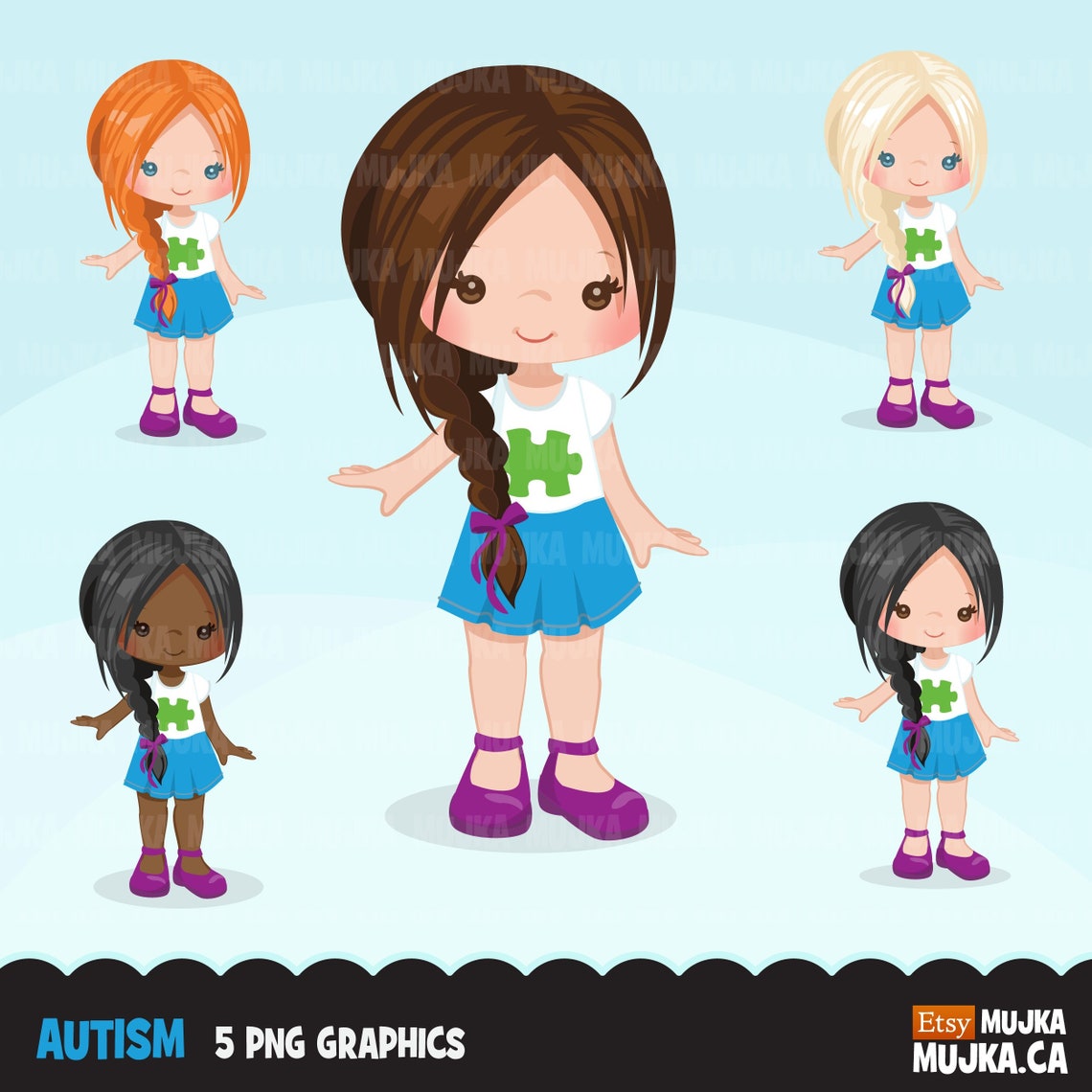 Autism Clipart. Autism Awareness Graphics, Kids With Autism Puzzle ...