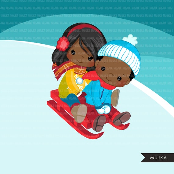 tobogganing winter outfits curly girls kids sledding graphics outdoor ...