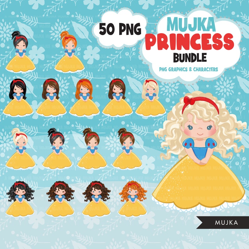 Princess Bundle Princess Png Princess Clipart Birthday - Etsy