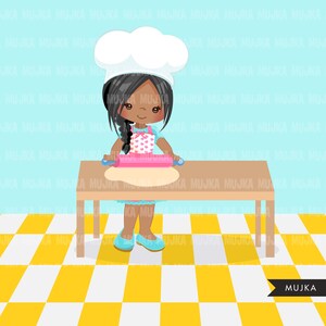 Baking Clipart. Cute Baker Characters, Kitchen Chores, Baking Party ...