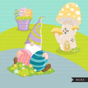 Easter Gnomes Clipart, Mushroom Clipart, Fairy Clipart, Fairy Homes Png ...