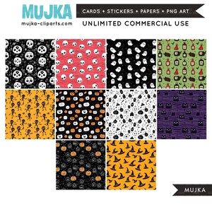 Cute Halloween Digital Papers, Halloween Baby Background, Skull ...