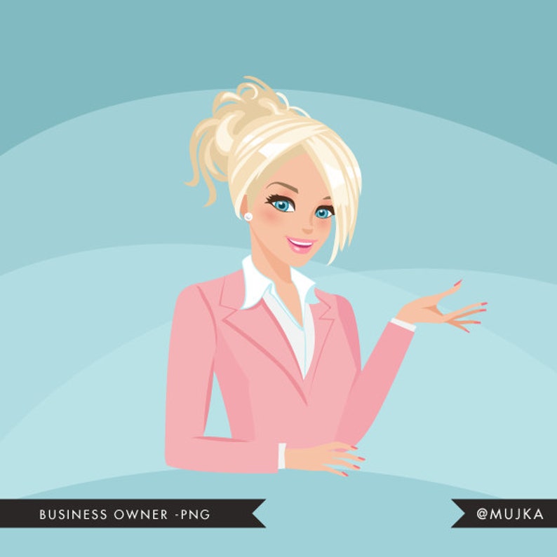 Business Owner Shop Owner Avatar Design. Blonde Character - Etsy