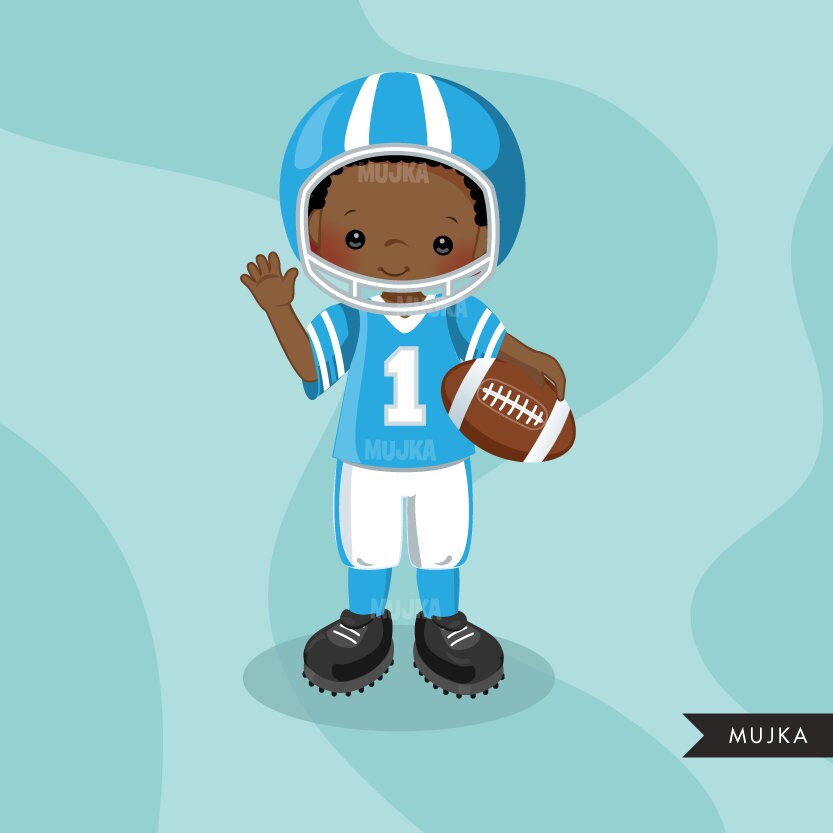 Football Clipart. Sport Graphics Boys American Player - Etsy