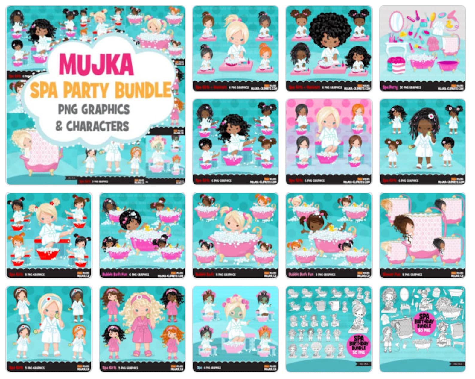 Spa Clipart Bundle, Spa Sublimation Designs Digital Download, Spa ...