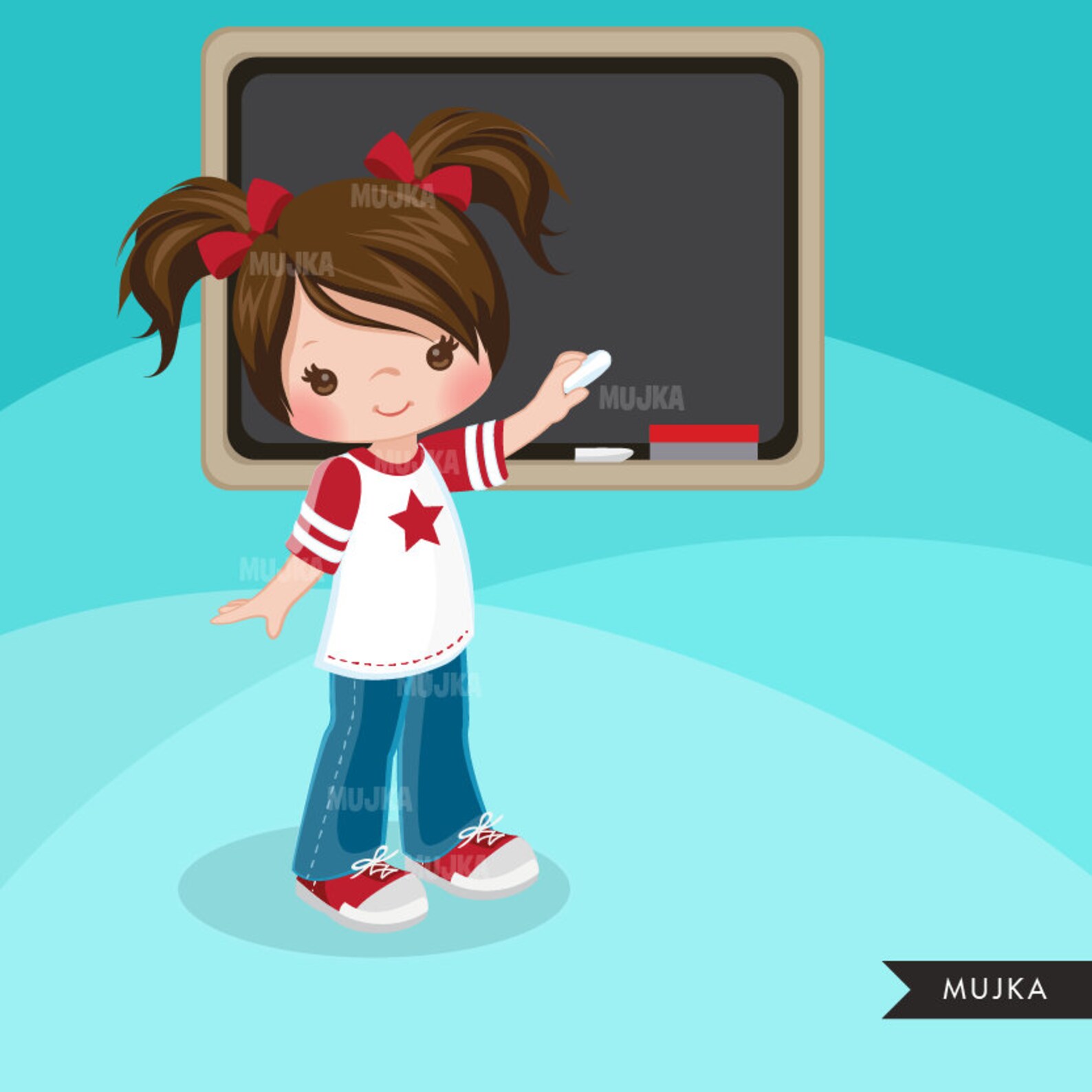 Student Clipart School Character Clipart Graphics Card - Etsy