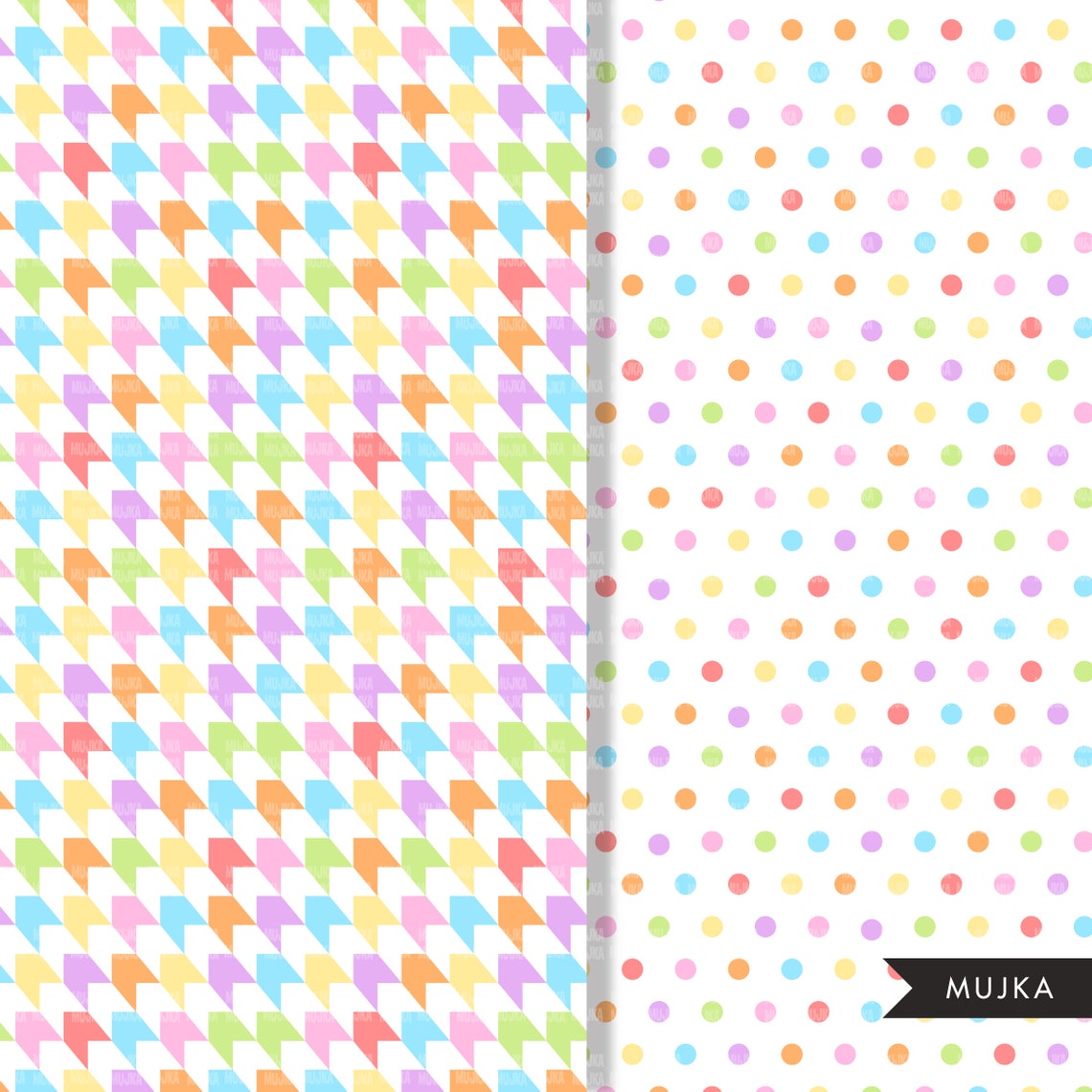 Rainbow Digital Papers Seamless Pastel Rainbow Pattern | Etsy