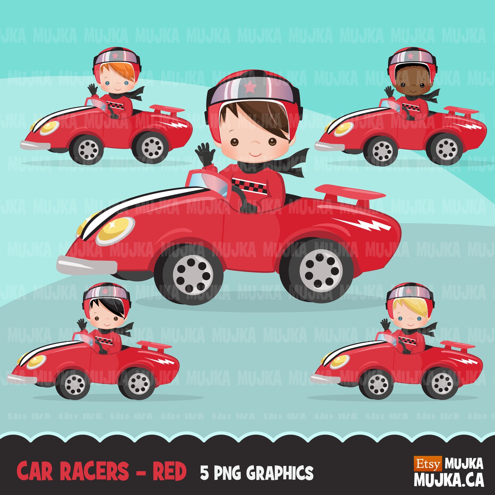 Car Racing Clipart. Race Car Driver Formula 1 Graphics Boys | Etsy
