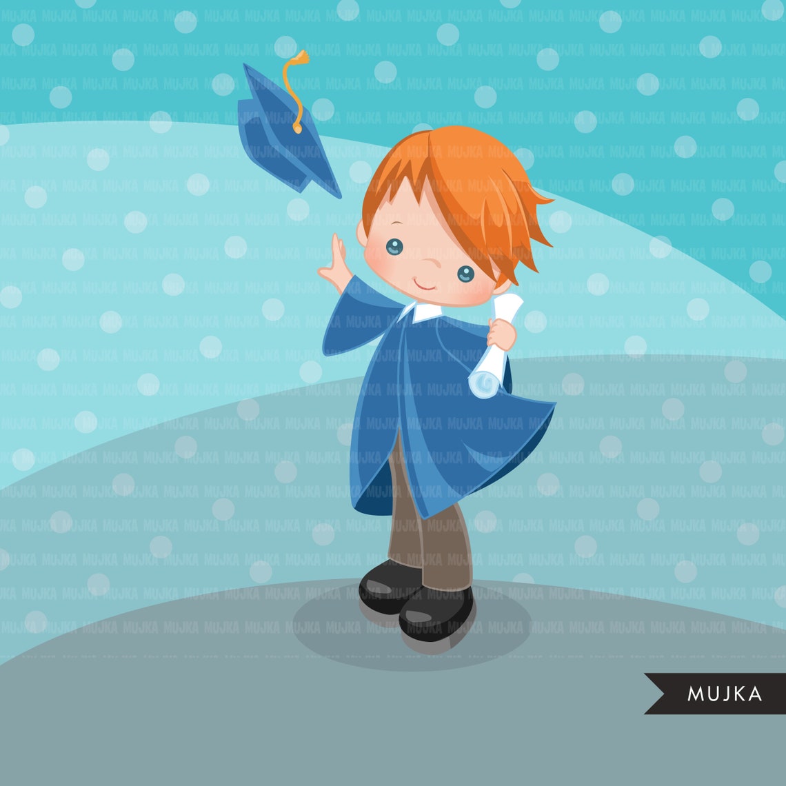 Graduation Clipart School Graduate Boys Throwing Caps With | Etsy