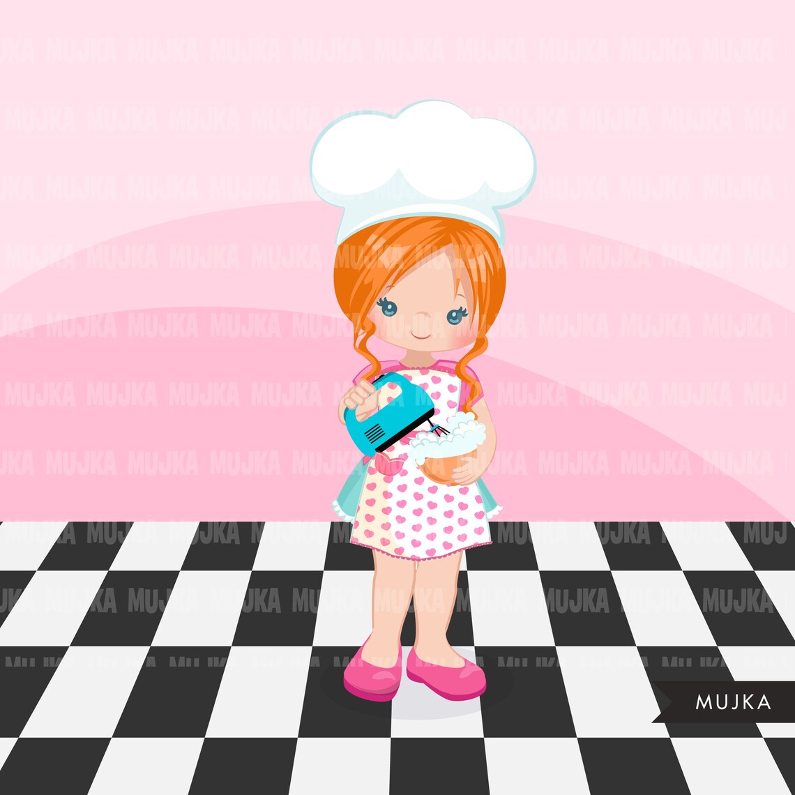 Baking Clipart. Cute Baker Characters Kitchen Chores Baking - Etsy