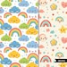 Cute Rainbow Digital Papers, Kawaii Baby Seamless Background, Nursery ...