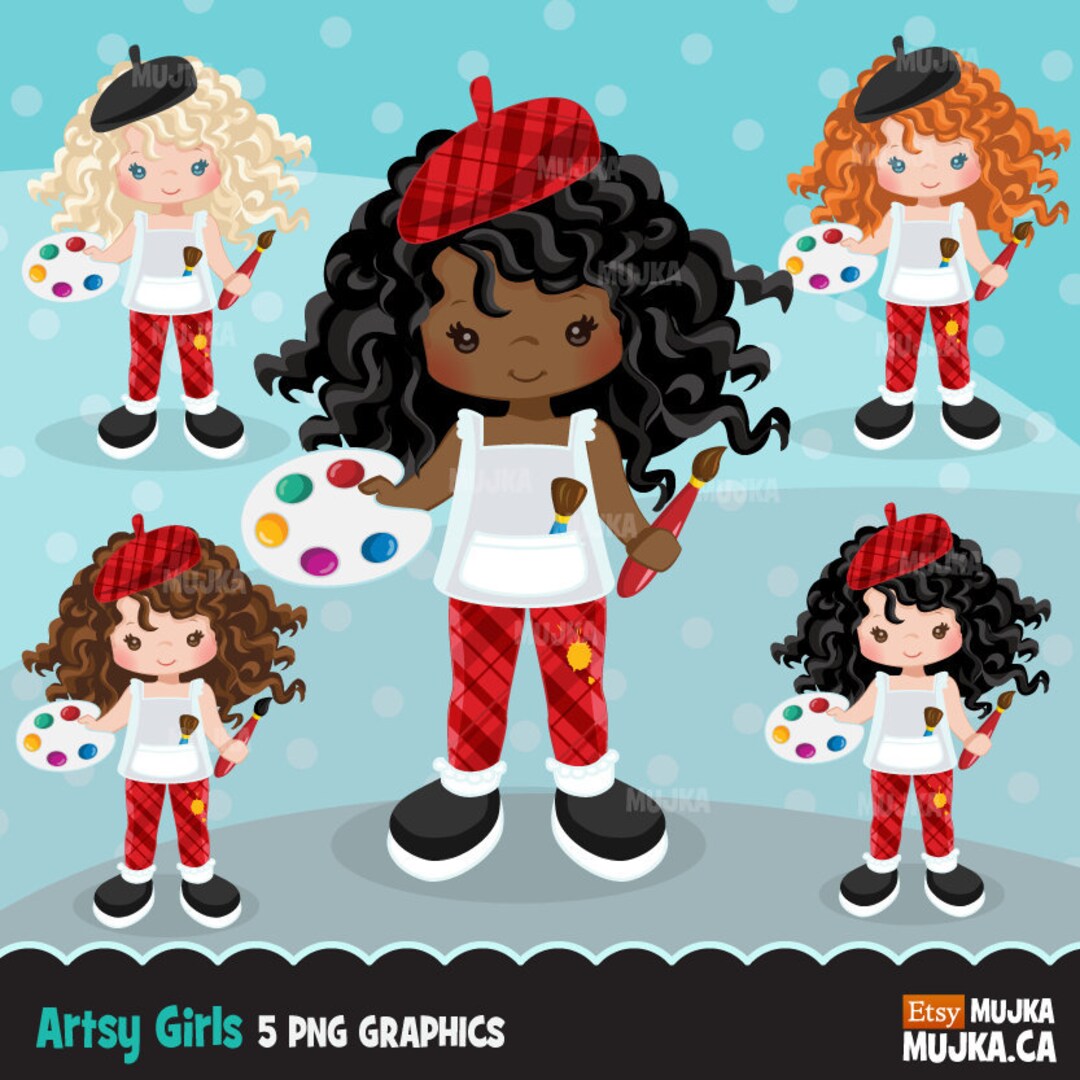 Artist Painter Clipart. Crafty Girl Graphic, Students, Art Party ...