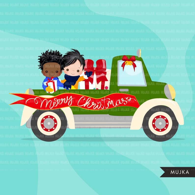 Drive-by Christmas Party Parade Clipart With Kids, Quarantine Party ...