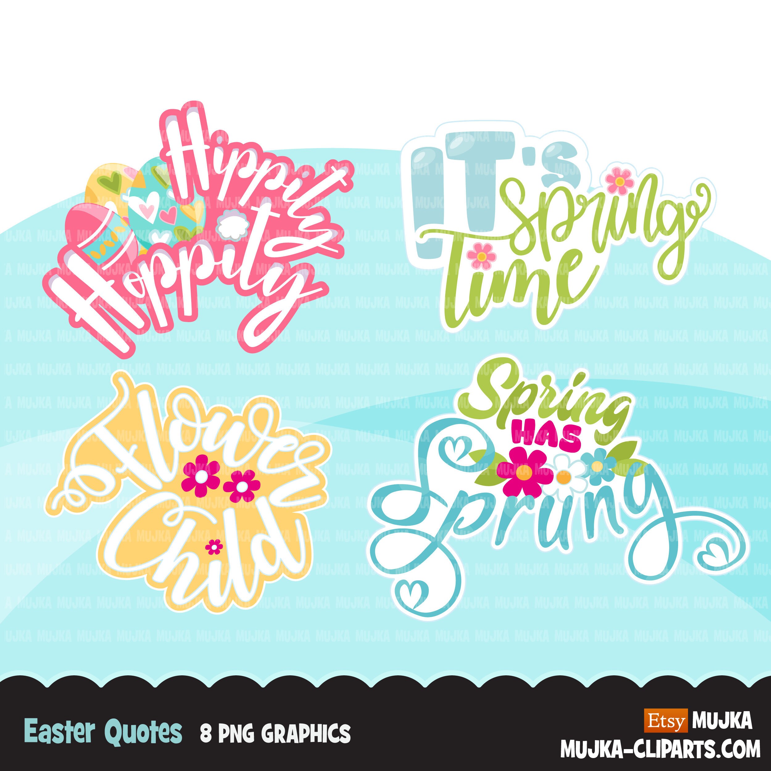 Easter Quotes Clipart Spring Has Sprung Flower Child - Etsy