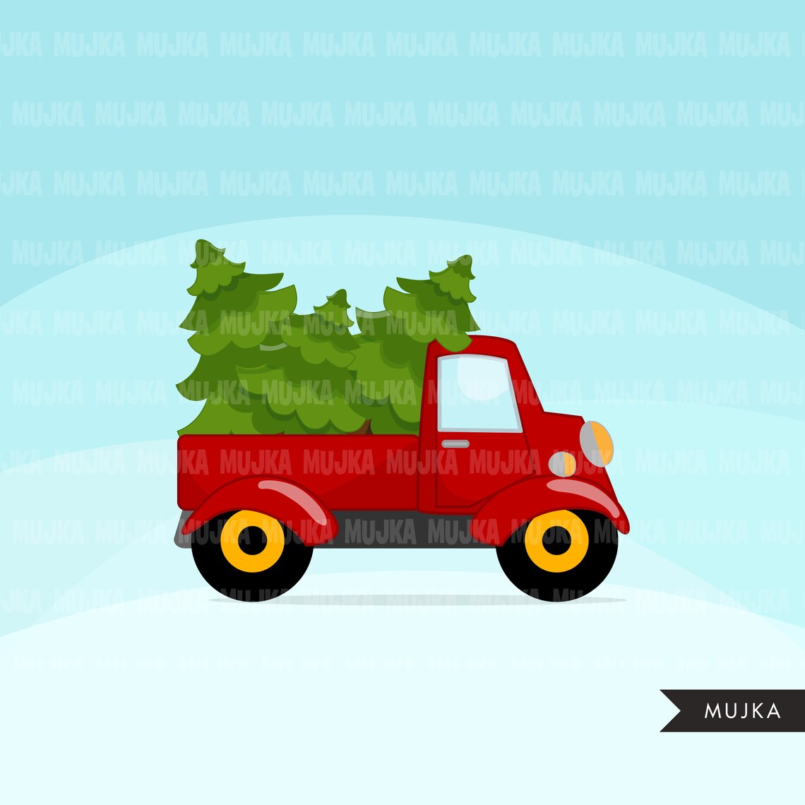 Christmas Truck Png, Red Truck Clipart, Christmas Tree Png, Santa Truck ...