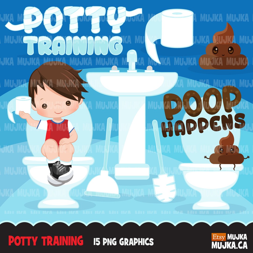Potty Training Clipart. Bathroom Chores, Toilet, Toilet Paper, Poop ...