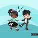 Sock Hop Party Clipart. 50's Retro Characters Dancing, Swing, Vintage ...