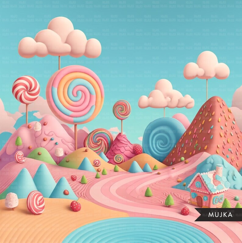 Candy Land Backgrounds Candy Land Birthday Backdrops - Etsy