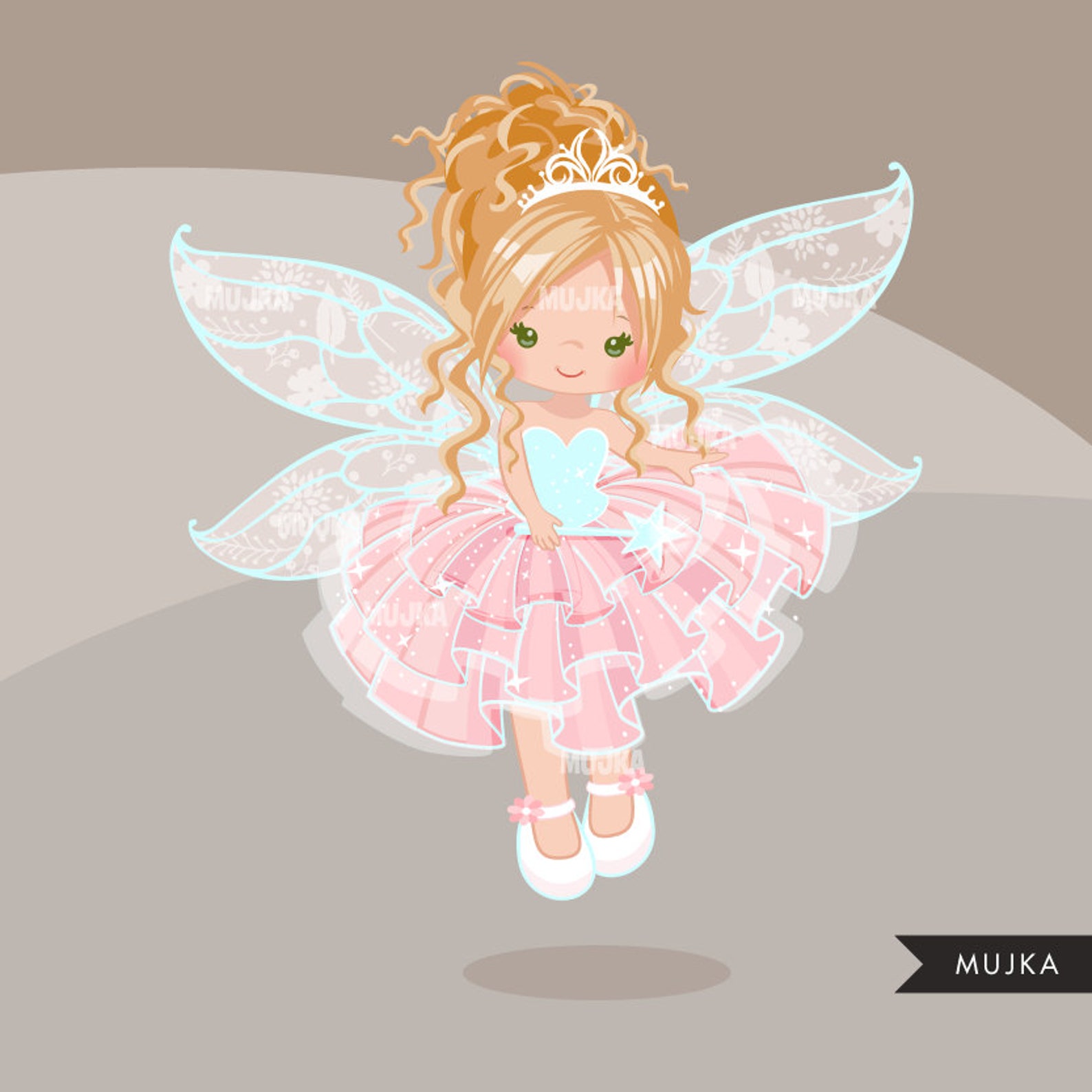 Pink Fairy Clipart. Cute Fairy Character Graphics Angel - Etsy