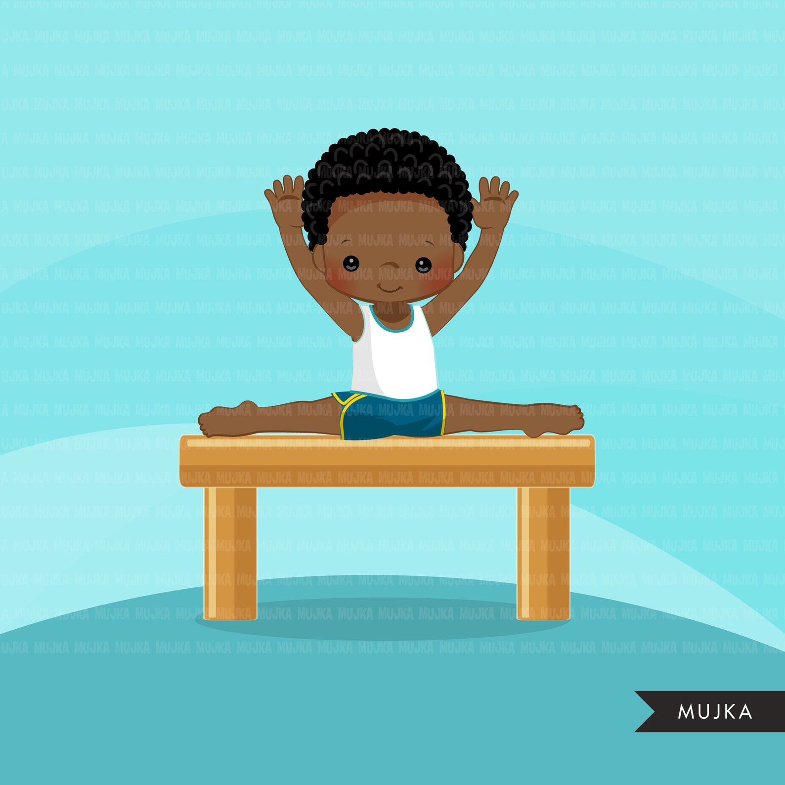 Gymnastics Clipart. Gymnast Boys Card Making Embroidery | Etsy