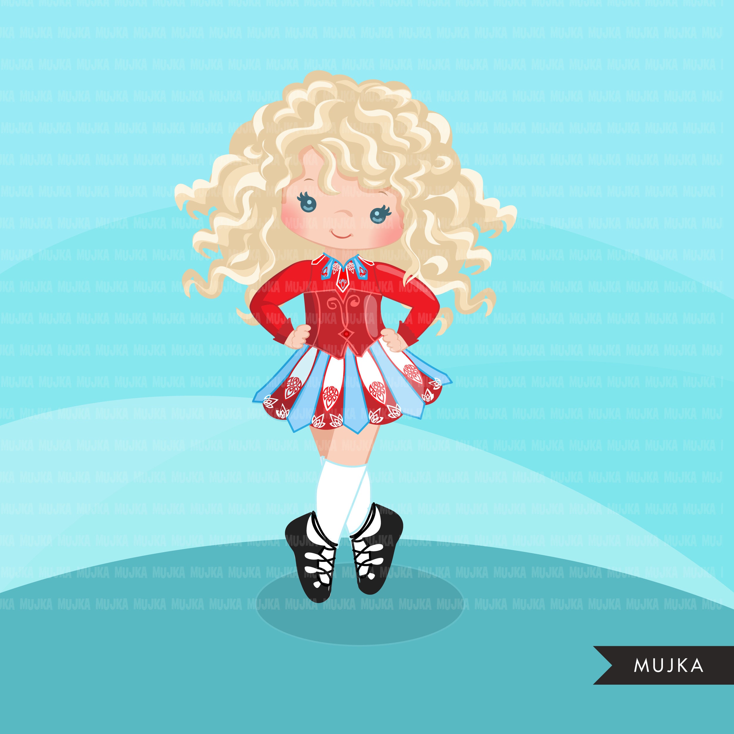 Irish Dancers Clipart. Cute Irish Dancers With Traditional Dress ...