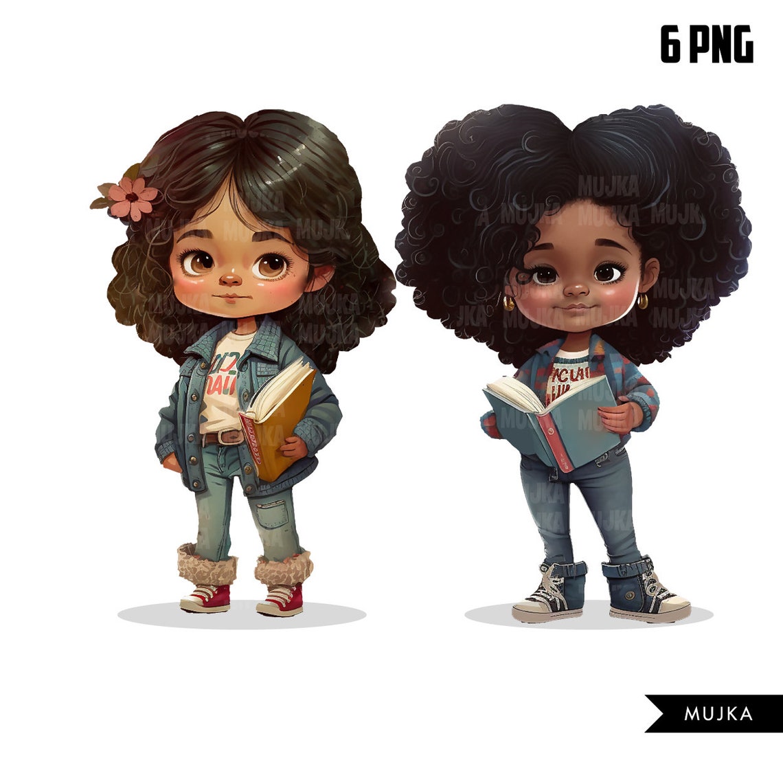 Student Png, Reading Clipart, School Girls Graphics, Sisters Png, Black ...
