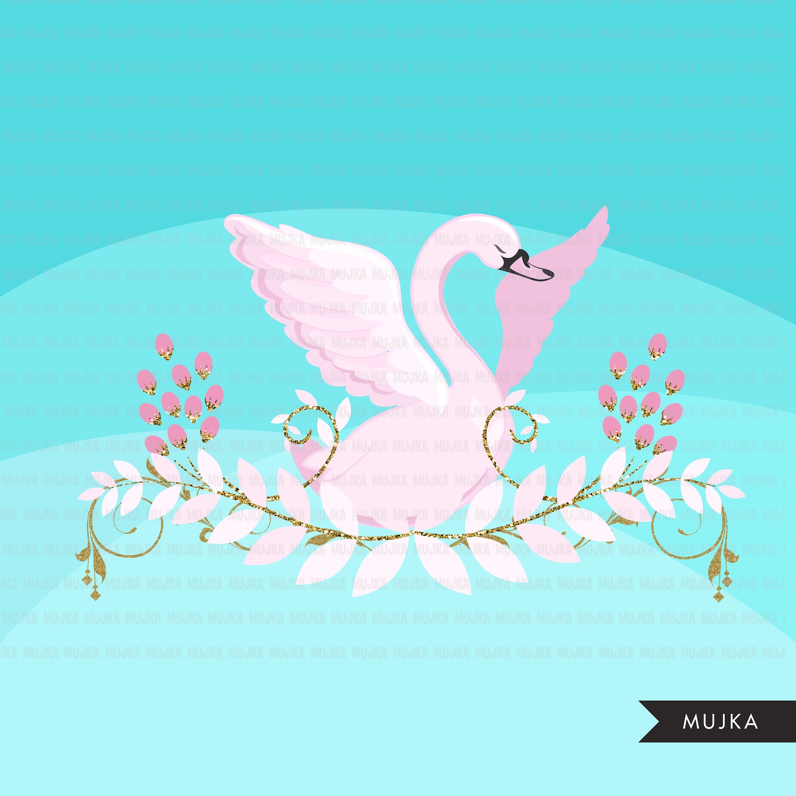 Imágenes prediseñadas de cisne rosa. Gráficos de cisne pastel | Etsy