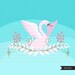 Pink Swan Clipart. Gold Glitter Pastel Swan Graphics. Mother's Day ...