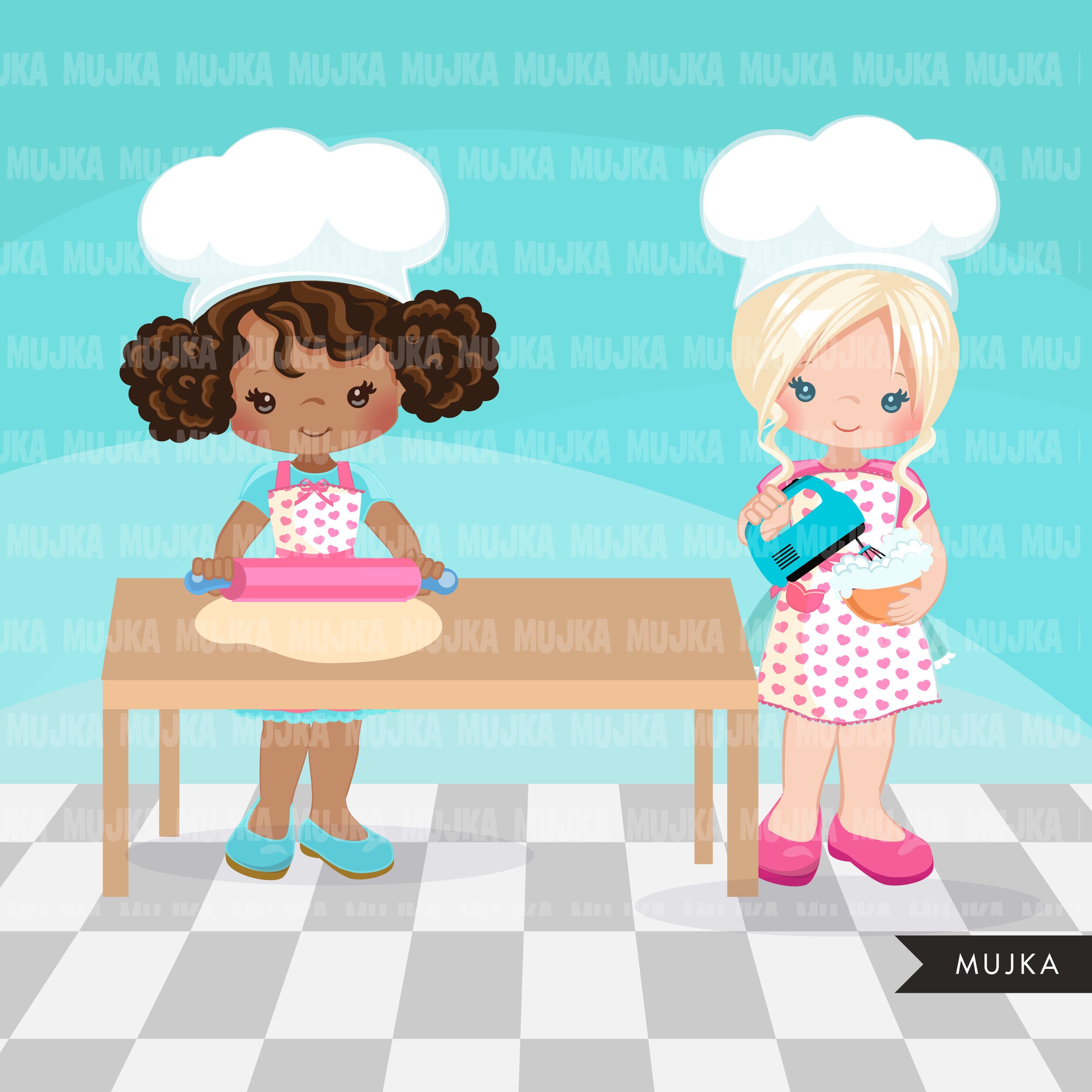 Girl Baking Clipart