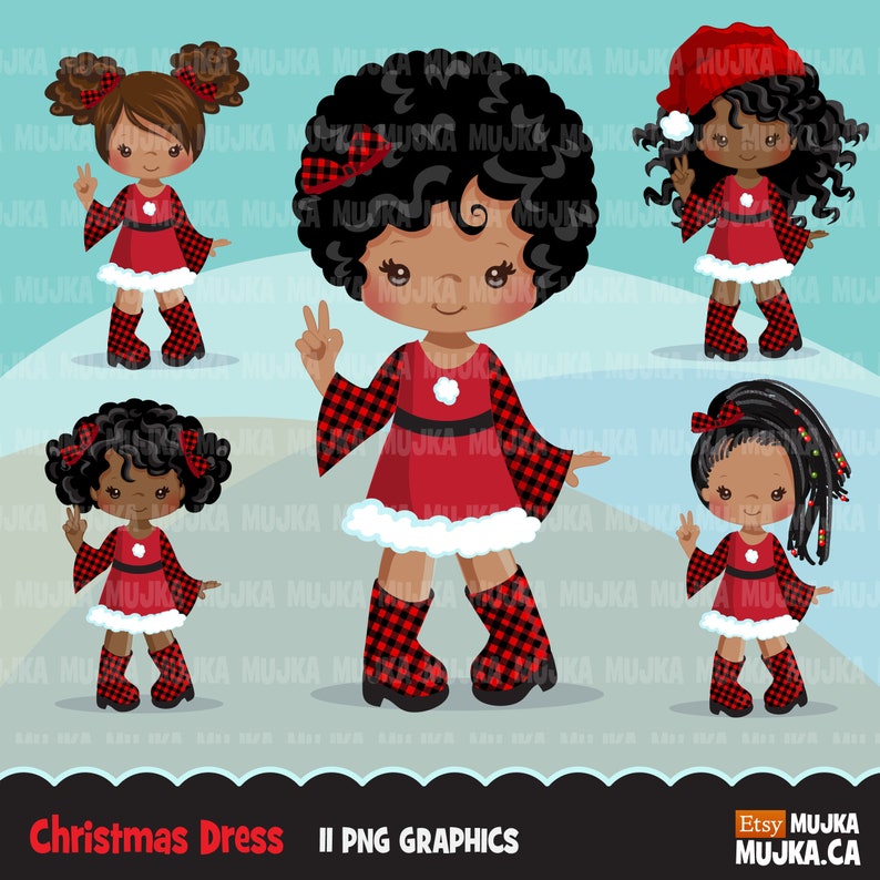 Christmas Clipart Pliad Png Black Girls Santa Png - Etsy