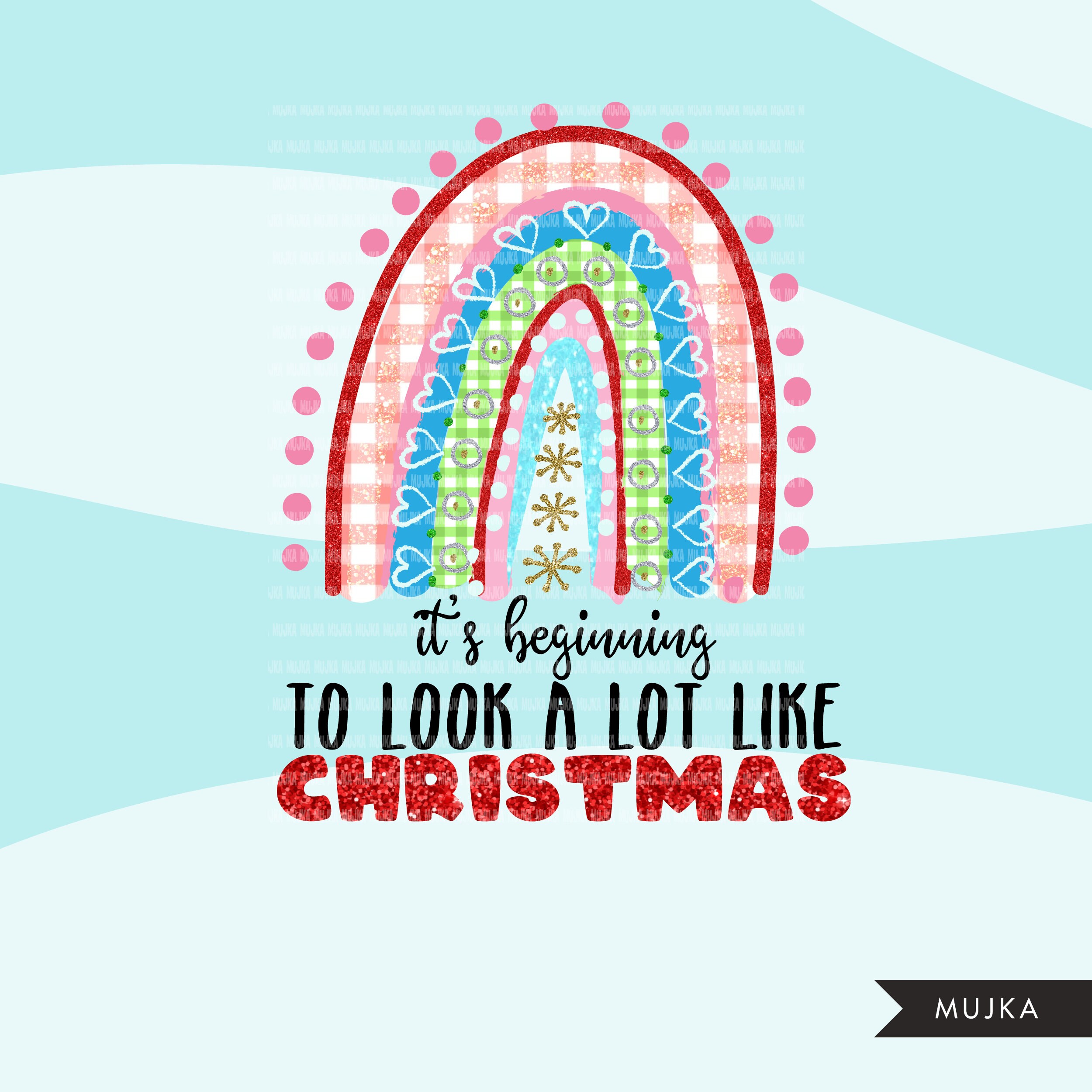 Christmas Rainbows Clipart Christmas Rainbows Png Festive - Etsy