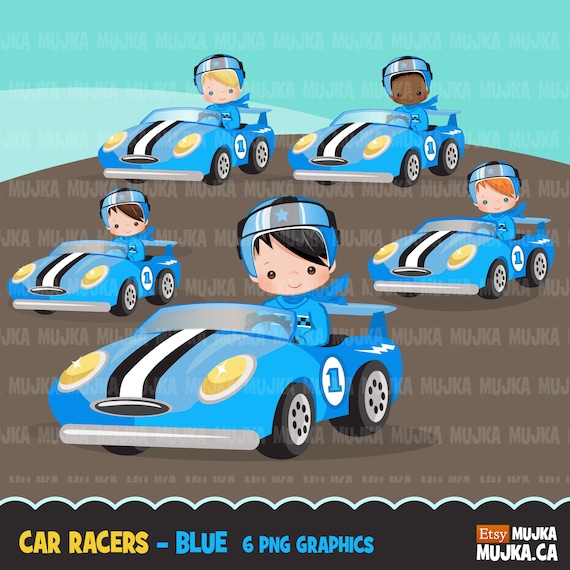 Car Racing Clipart. Race car driver Formula 1 graphics, boys birthday ...