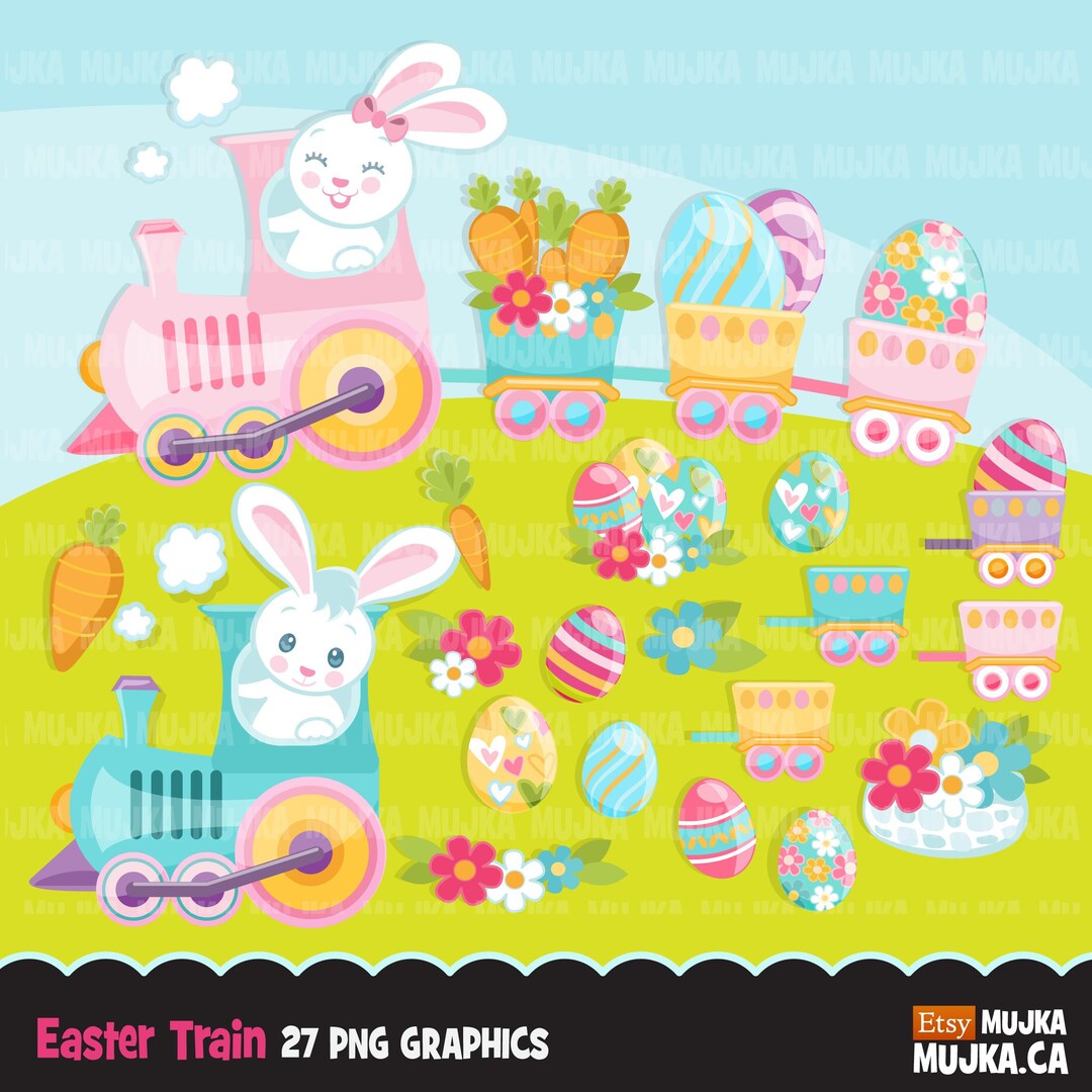 Easter Train Clipart, Cute Easter Clipart, Easter Train Png, Easter ...