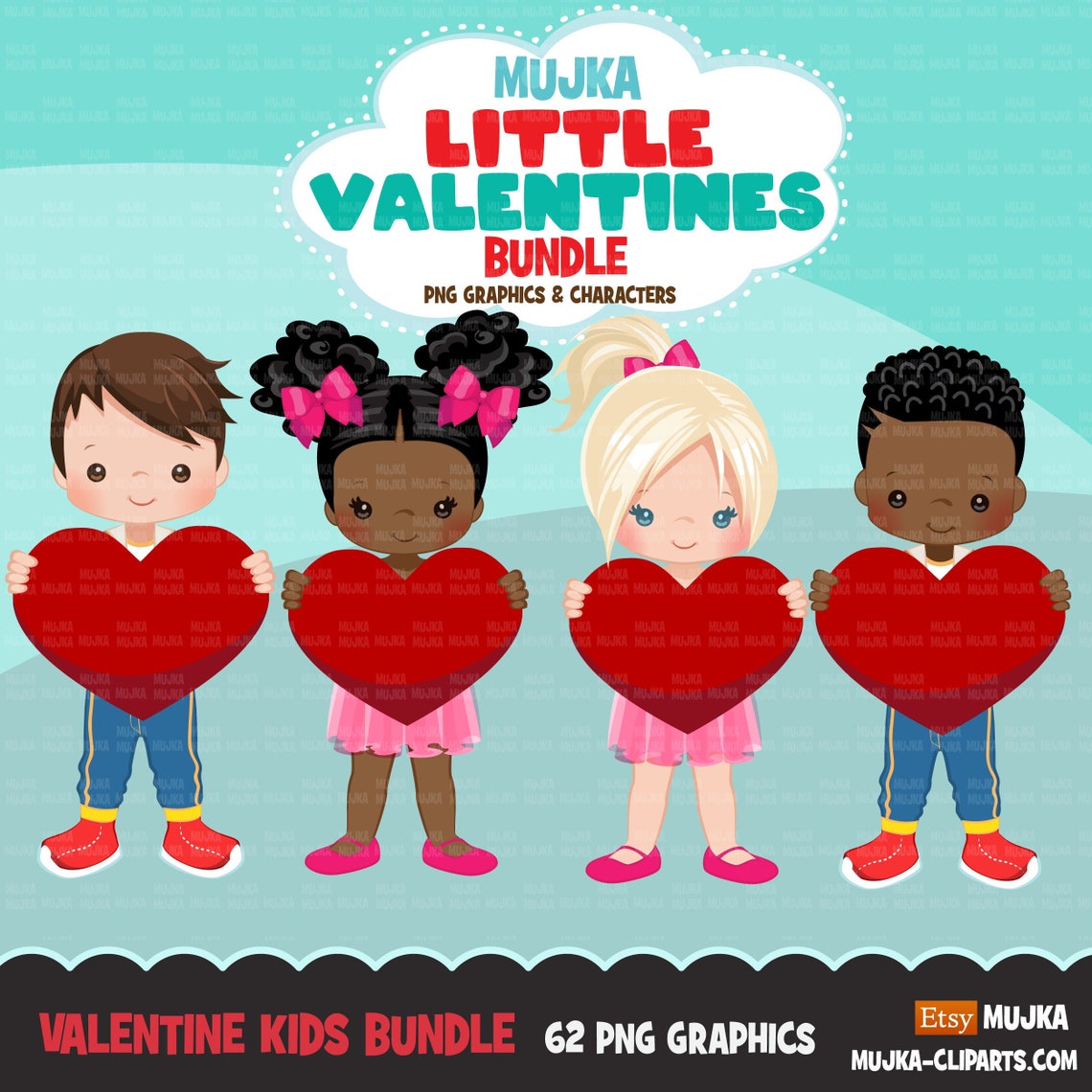 Valentine Clipart BUNDLE Valentine's Day Best Friend - Etsy