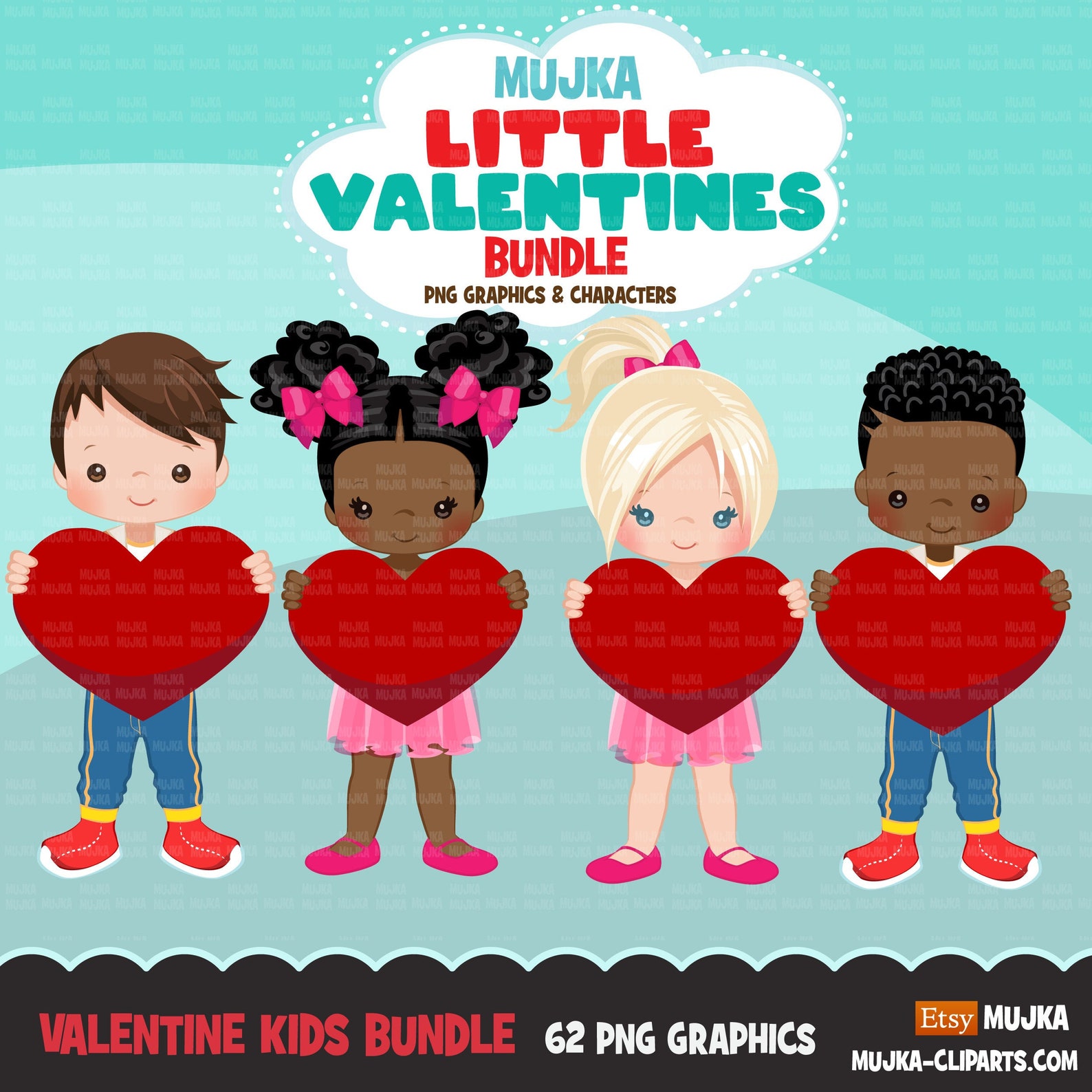 Valentine Clipart BUNDLE Valentine's Day Best Friend - Etsy