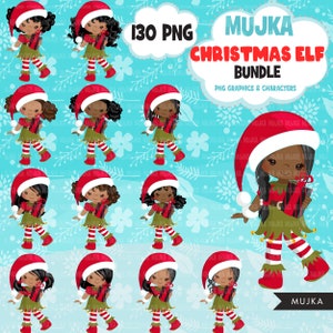 Christmas Elf Bundle, Elf Png, Elves Clipart, African American Elf ...
